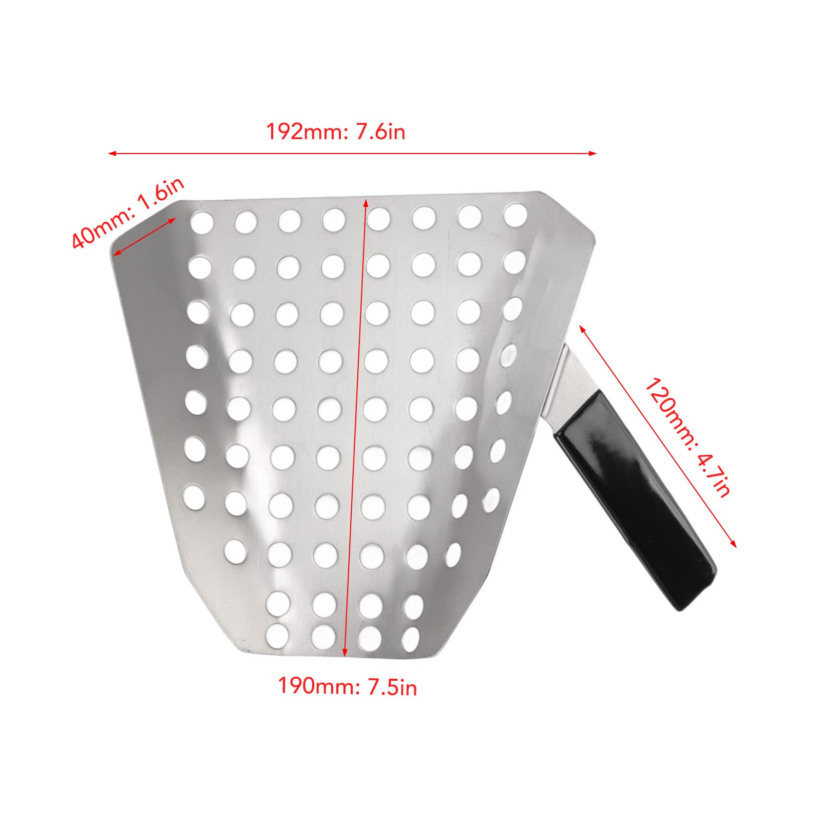 Tnfeeon Popcorn Scoop Ergonomic Single Handle Utility Serving Scooper Stainless Steel Fries Scooper with Holes for Movie Theater Shop