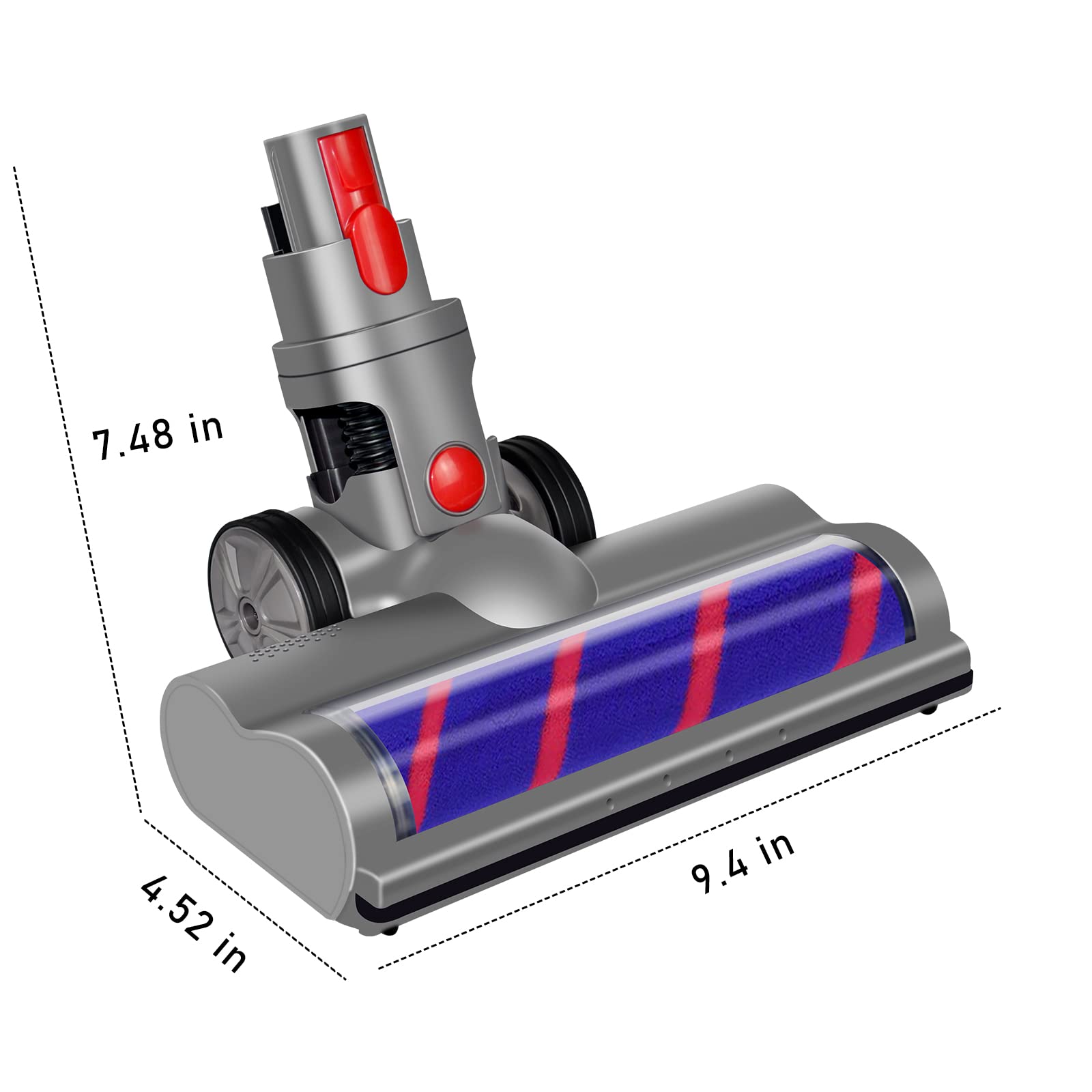 ALSTON Soft Roller Cleaner Head Hardwood Floor Brush Attachment Compatible Motorhead Replacement for Dyson V7 V8 V10 V11 V15 Vacuum Cleaner with LED Headlight