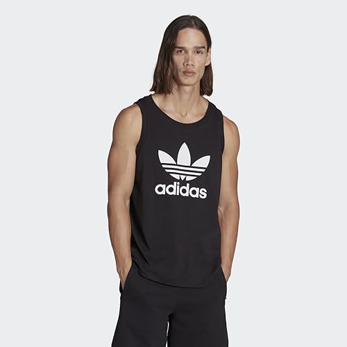 adidas Originals Men's Adicolor Classics Trefoil Tank Top, Black, Medium