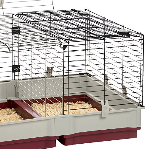 Ferplast Krolik XXL Rabbit Cage with Wire Extension, Rabbit Cage Includes All Accessories & Measures 63.8 L x 23.62 W x 19.68 H Inches, 1-Year Warranty, 63.78 x 23.62 19.62 x 19.68", Multicolor