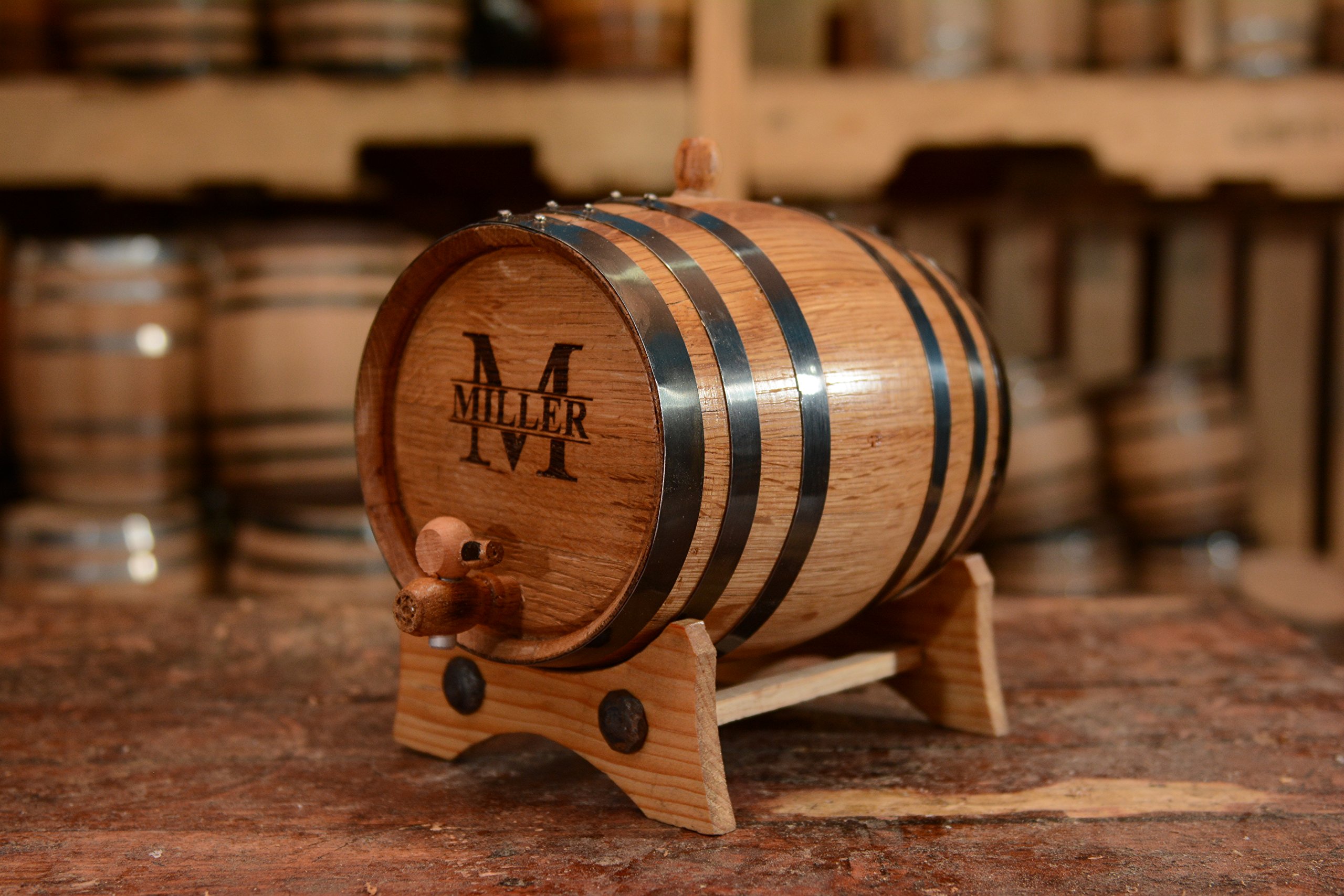 Custom Whiskey Barrel - Personalized Wine Barrel - Engraved Oak 2 Liter Barrel | Age your own Tequila, Whiskey, Rum, Bourbon, Wine