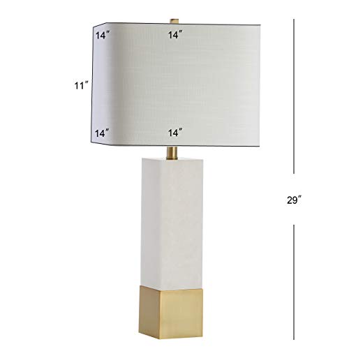 JONATHAN Y JYL5009A Jeffrey 29" Metal/Marble LED Table Lamp Contemporary Transitional Bedside Desk Nightstand Lamp for Bedroom Living Room Office College Bookcase LED Bulb Included, Brass Gold/White