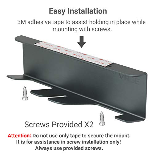 VRGE VR Stand Under Desk Storage Display Hook Organizer - Premium Metal - for Meta Oculus Rift S Quest 2, HTC Vive Pro, Sony Playstation PS5 VR2, Valve Index, Vive Cosmos and Mixed Reality Headsets