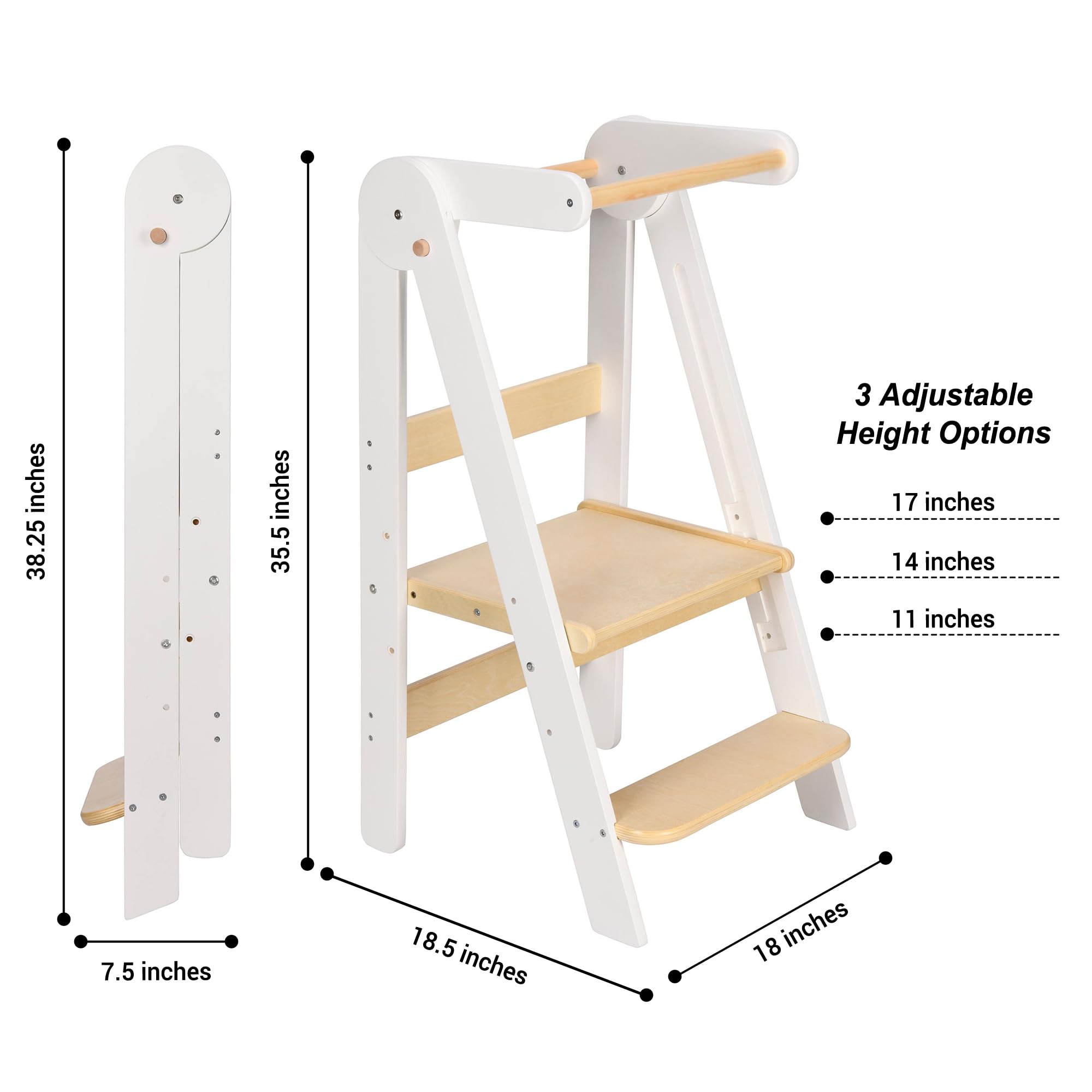 Foldable Learning Stool | Montessori Learning Stool for Toddlers | Folding Step Stool for Kids | Foldable Toddler Tower