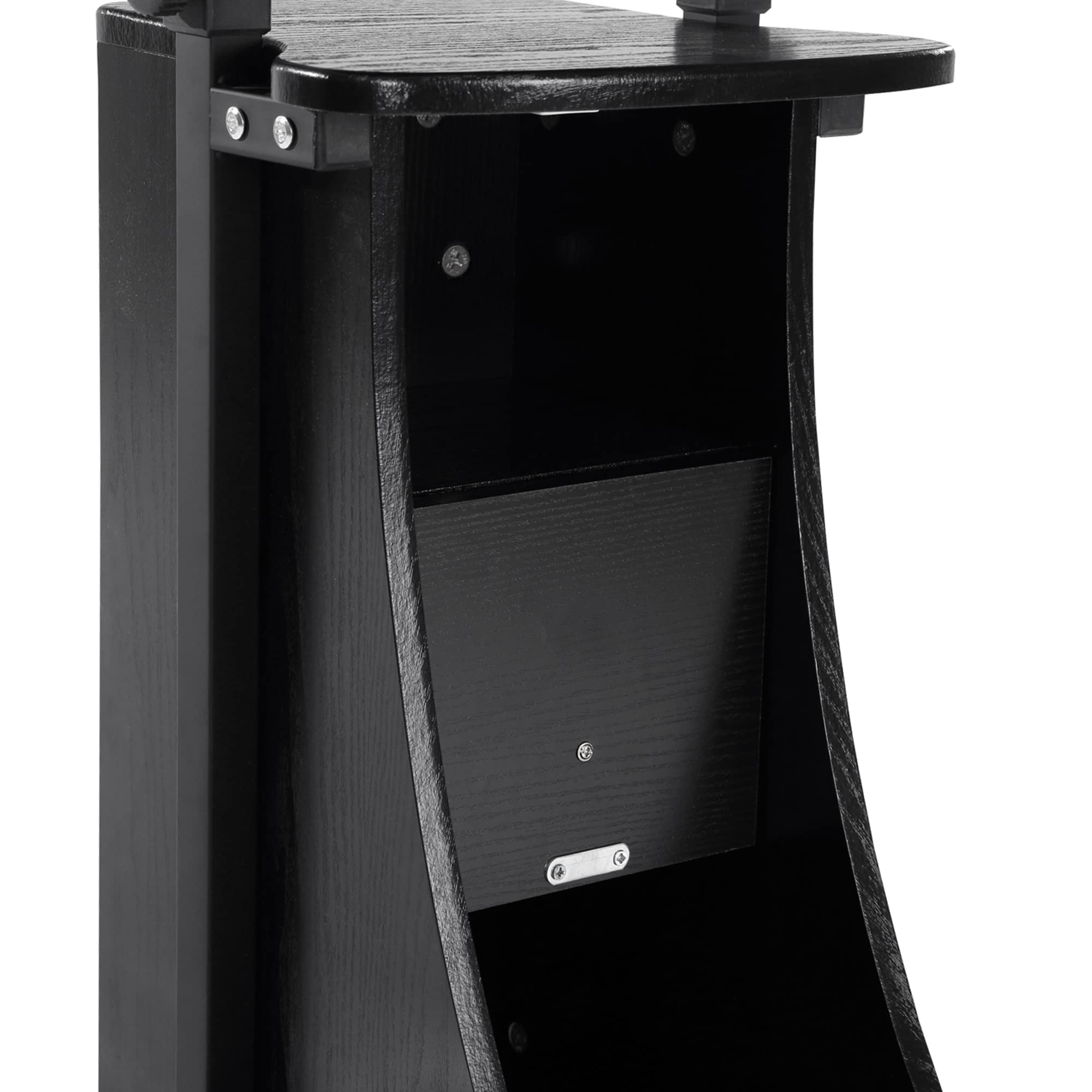 HOMCOM Adjustable Height Laptop Cart with Storage - Black