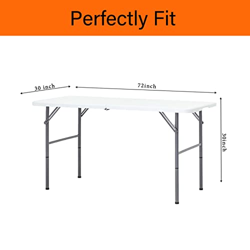 Hstbgdlk 2 Pack Black Tablecloth Fitted Table Covers for 6 Foot Rectangle Tables - Water Resistant Washable Fabric Polyester Rectangle Table Clothes for Parties, Trade Show(72L x 30W x 30H Inches)