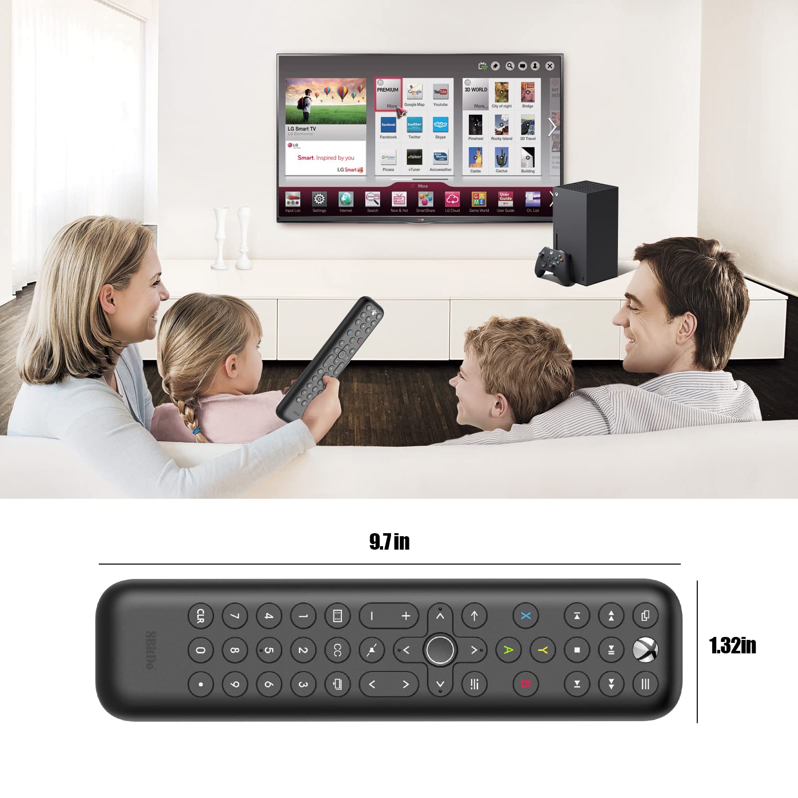 8Bitdo Media Remote for Xbox One, Xbox Series X and Xbox Series S (Black, Long Edition)