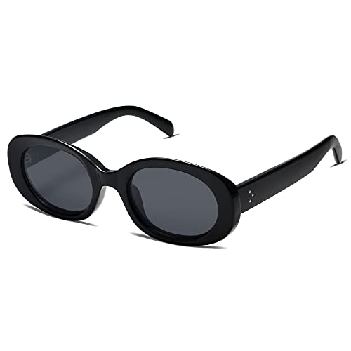 Allarallvr Retro Oval Polarized Sunglasses for Women and Men Vintage Designer Style Gafas De Sol Para Mujer AR82023 Black