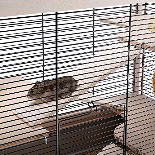 Ferplast HAMSTERVILLE Hamster Habitat Cage, Sturdy Wooden Structure, Black