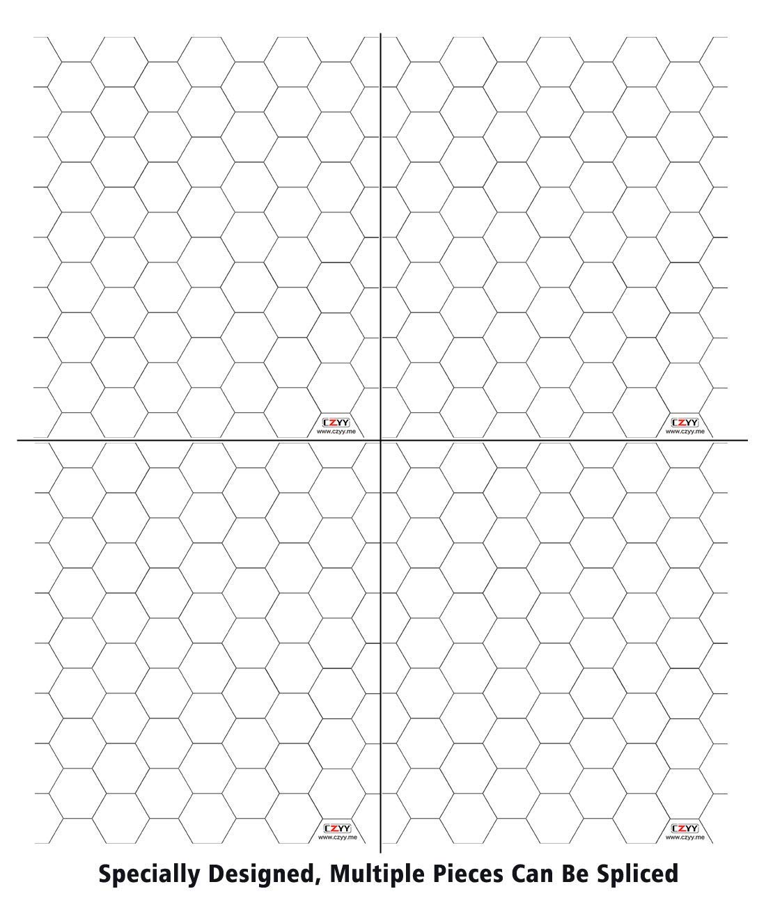 CZYY 1" Square Grid Game Mat and 1" Hex Grid Game Mat