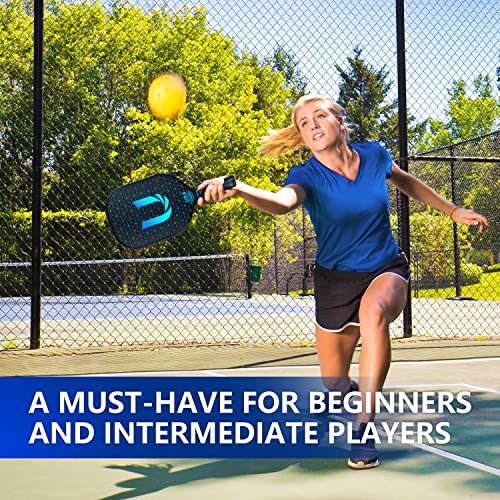 Uteeqe Pickleball Paddles Set of 2 - Graphite Surface with High Grit & Spin, USAPA Approved Pickleball Set Pickle Ball Raquette Lightweight Polymer Honeycomb Non-Slip Grip w/ 4 Outdoor Balls & Bag