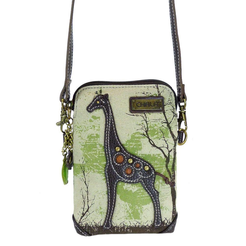 Chala Safari Giraffe Cellphone Crossbody Handbag - Convertable Strap
