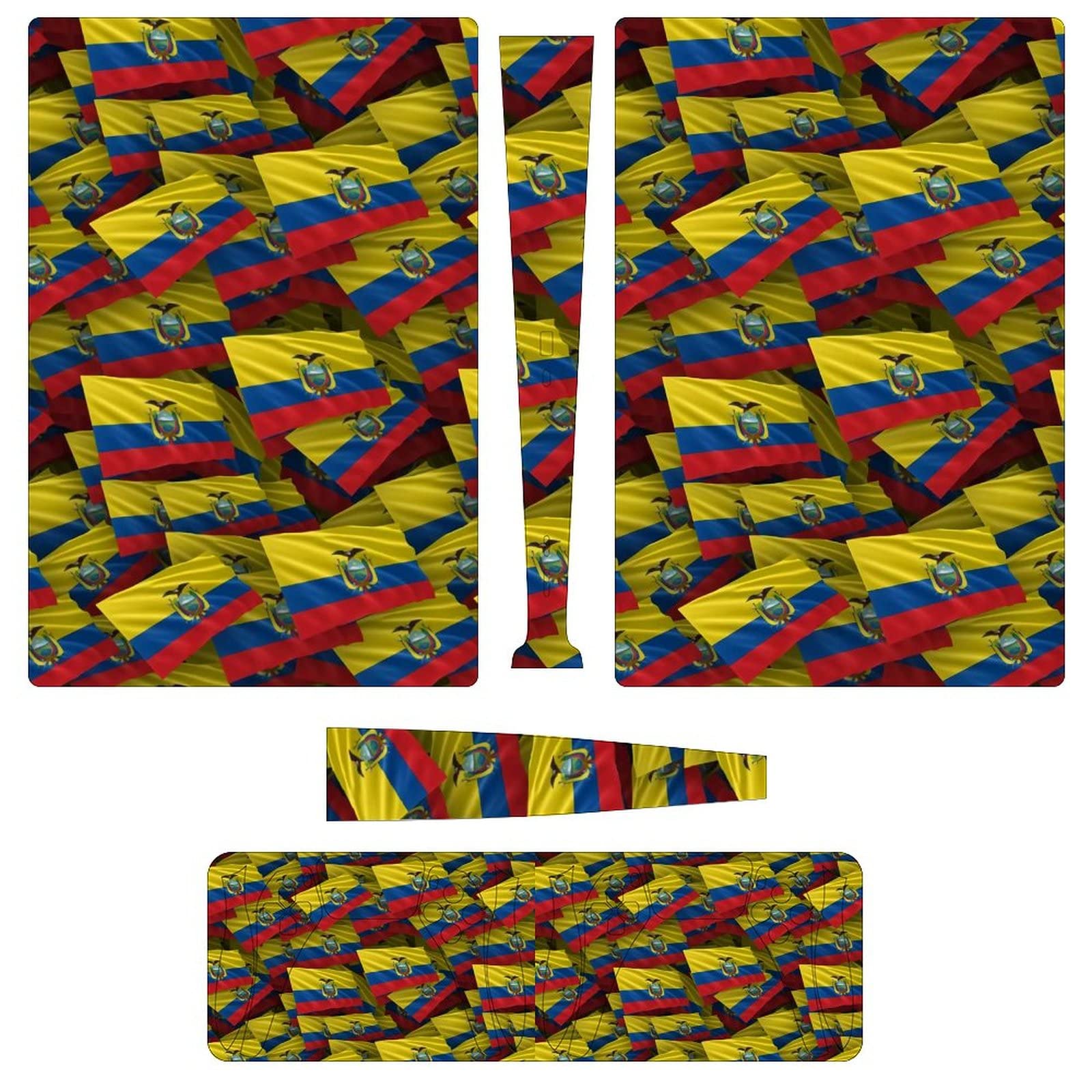 Ecuador Flag Compatible with PS5 Console and Controller Sticker Skin, Durable, Scratch-Resistant, and Bubble-Free (Digital Version)