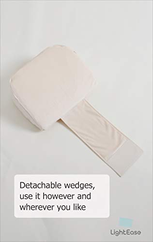 LightEase Memory Foam Pregnancy Side Sleeping Pillow Double Wedge for Body, Belly, Back Support