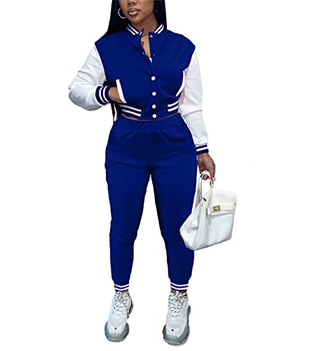 Girls 2 Piece Outfit Varsity Baseball Jacket Uniform Set Sport Tracksuit Sweatsuits