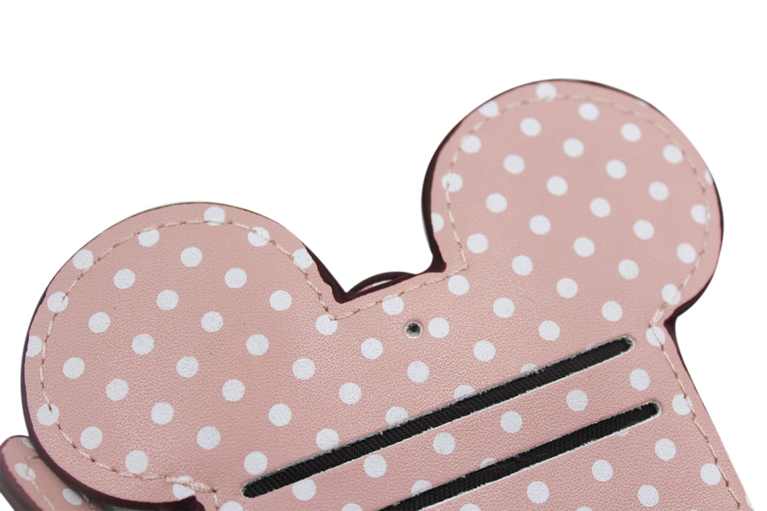 Cute Travel PU Leather Student ID Card Holder Animal Shape Neck Bag Wave Dot Wallet Coin Purse for Women Teens Girls