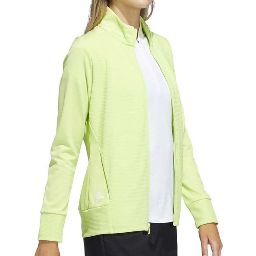 adidas Textured Full Zip Jacket Pulse Lime LG
