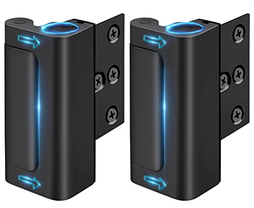 Home Security Door Lock, Upgrade Easy Open Childproof Door Reinforcement Lock with 3" Stop Withstand 800 lbs for Inward Swinging Door, Add Extra Lock to Defend Your Home Safe (Black)