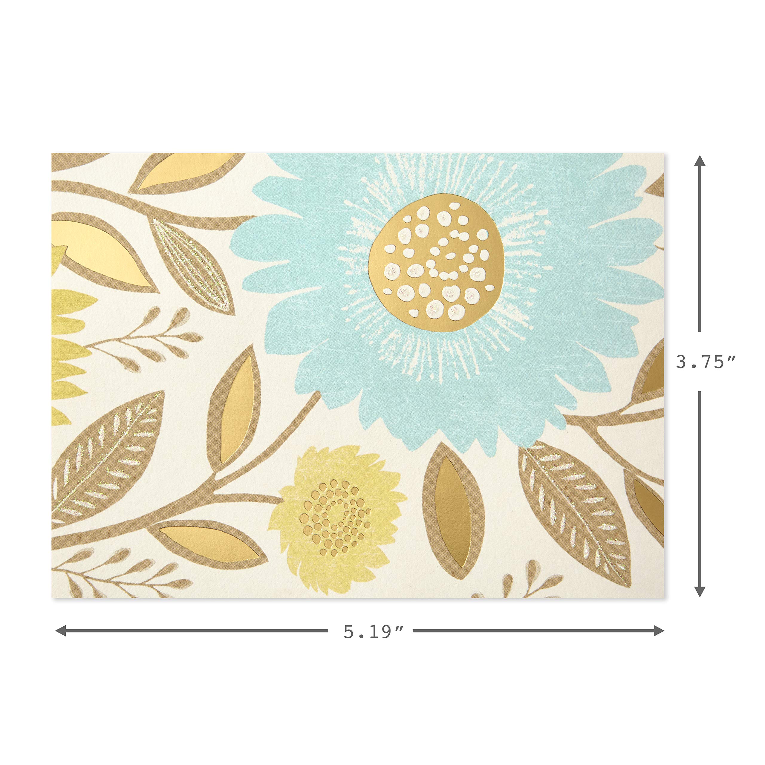 Hallmark Blank Note Cards (Flowers and Dots, 50 Blank Cards or Thank You Cards with Envelopes)