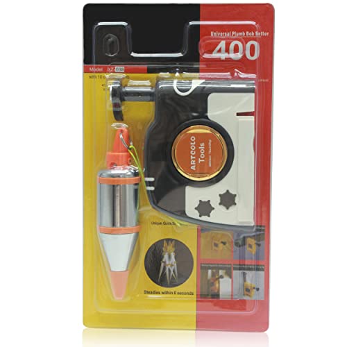 ARTCOLO 1 PCS Magnetic Plumb Bob Kit - 15 oz(425g) Plum Bob With 26 ft(8m) Automatic Stretching String,2 Pencils, Pencil Sharpener