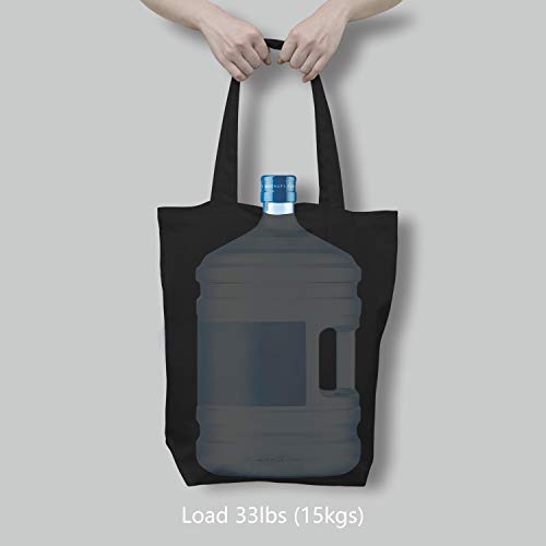 TOPDesign 2 | 6 | 12 Pack Super Strong Large 17.5"x16.5"x5" 10oz Cotton Canvas Tote Bag, Reusable Grocery Shopping Bags, Blank Black Bags for Crafts, DIY Your Creative Designs (Pack of 2)