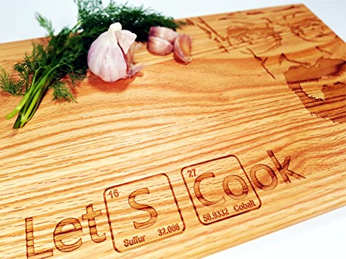 Algis Crafts | Chopping Board - LET'S COOK | Custom Wedding, Anniversary, Housewarming Gift, First Home Gift | Handmade Birthday Gift | Laser Engraved Cutting Board