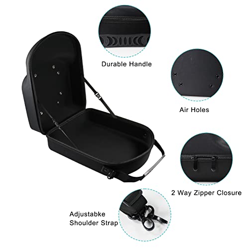 Newman iDesign Hat Travel Case: Hard Hat Case with Adjustable Shoulder Strap - Black Hat Holder for Travel Fits 6 Hats - Baseball Hats Organizer for Men and Women