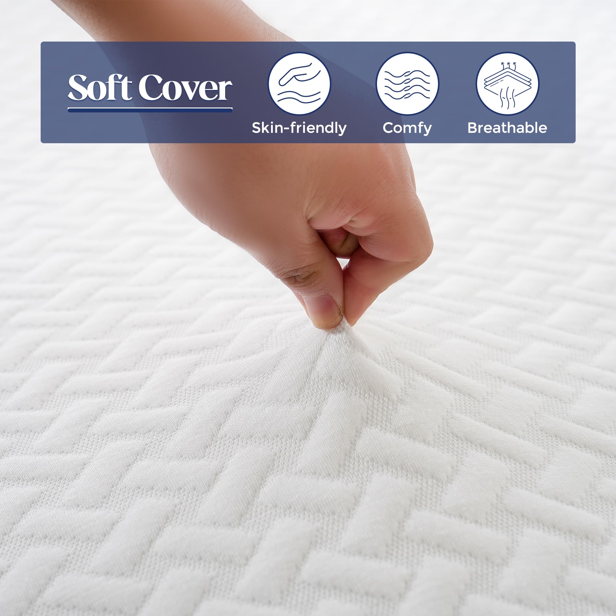 Bafode 3 Inch Gel Memory Foam Mattress Topper King - Medium Firm Double Side Mattress Pad King Size - High Density Foam Mattress Bed Topper