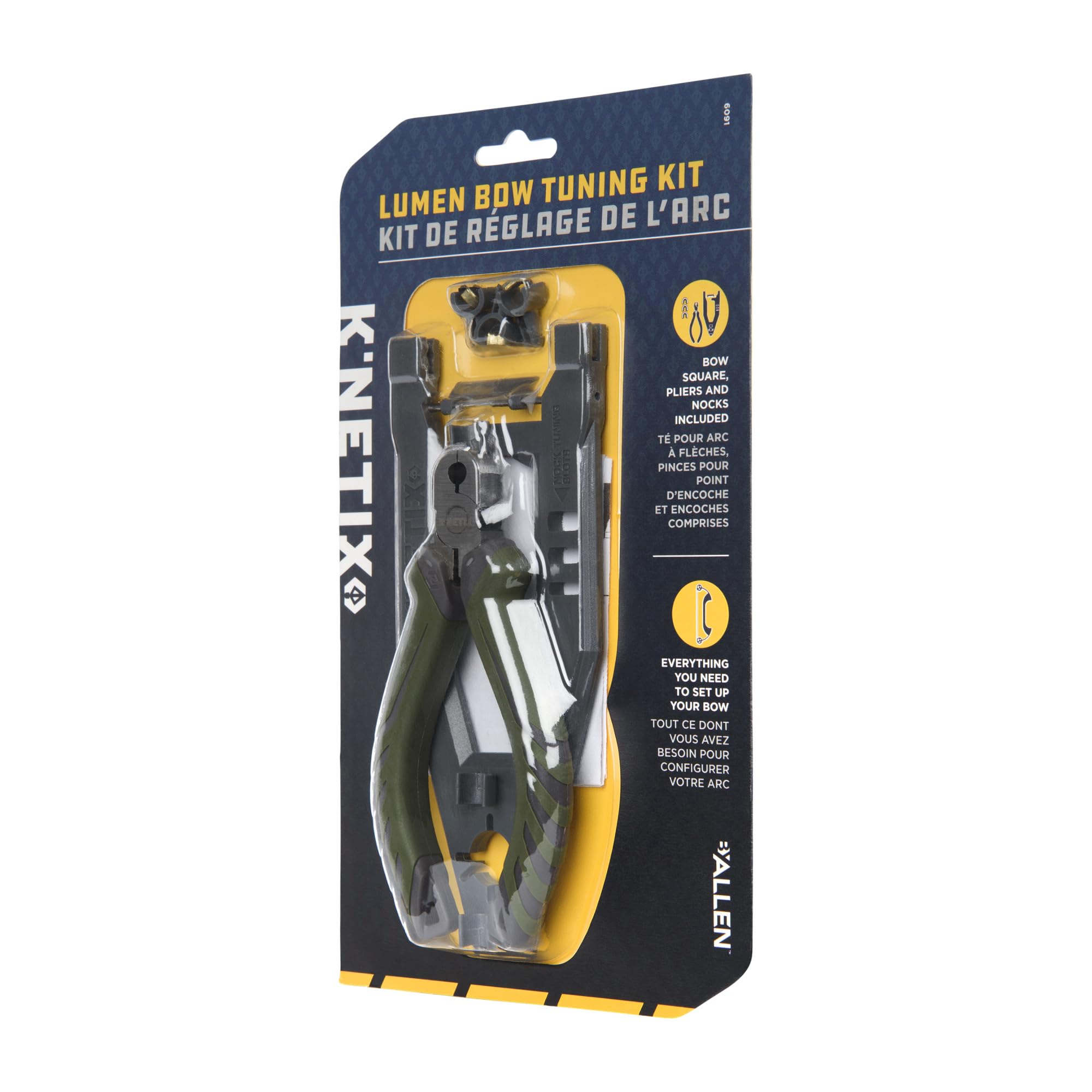 Allen Company K’Netix™ Lumen Bow Tuning Kit, Compatible with Compound, Recurve & Longbows, Gray