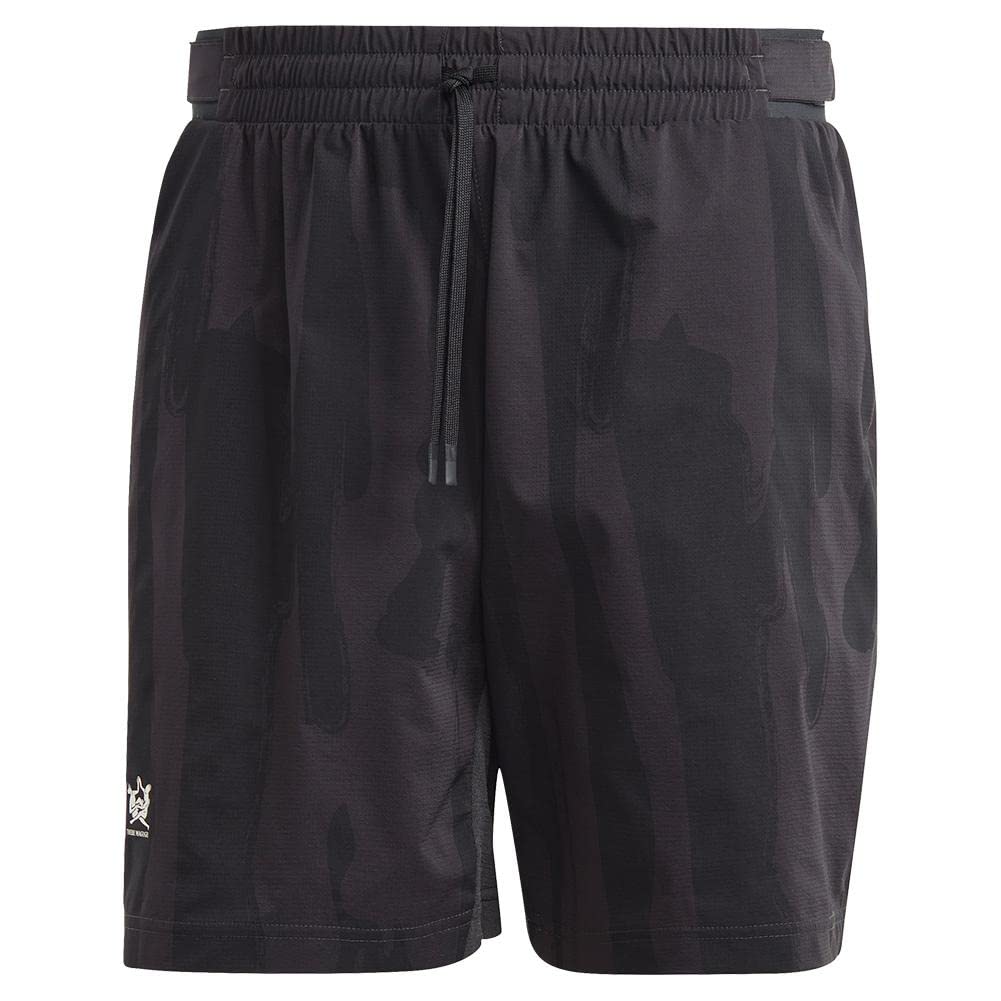 adidas Unisex New York 5 Inch Printed Tennis Short Carbon and Black