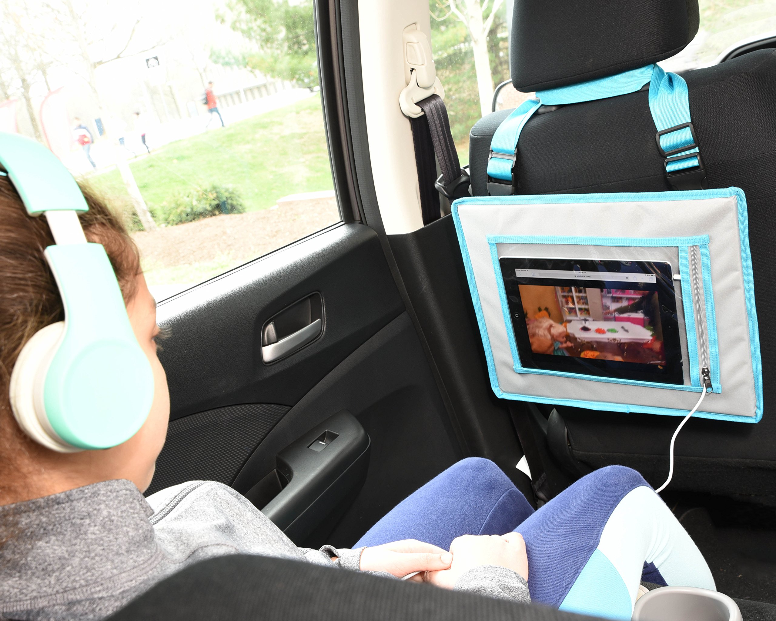Kids Travel Tray by LillyCrafted-Premium Quality Toddler Car Seat Tray & Lap Table-with Touchscreen Phone & Tablet Holders-Toddler Activity Play & Snack Stroller Organizer-Perfect Travel Accessories