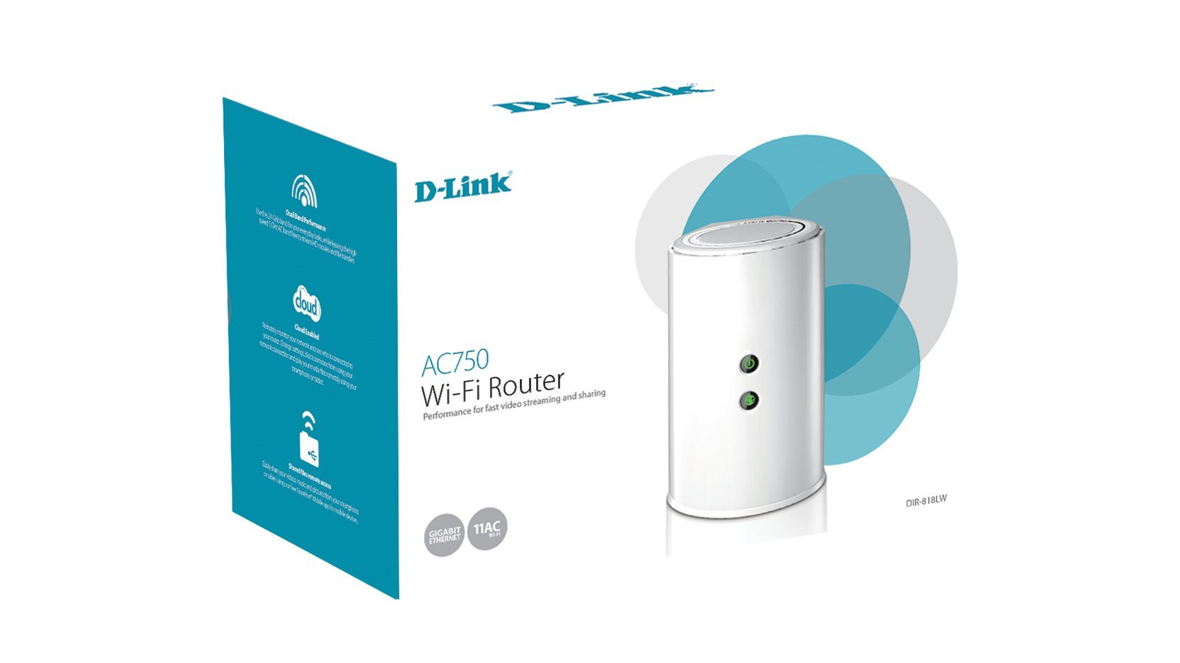 D-Link Wireless AC 750 Mbps Home Cloud App-Enabled Dual-Band Broadband Router (DIR-817LW)