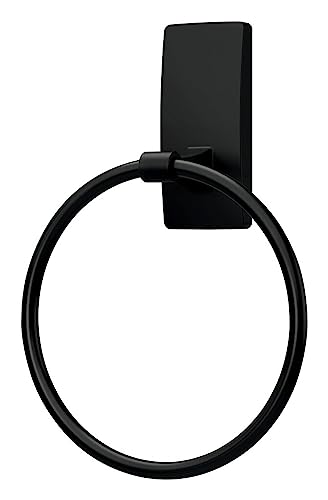 Command Hand Towel Holder Matte Black with Water Resistant Command Strips, Rust Resistant Bathroom Organizer, Holds up to 5 lbs