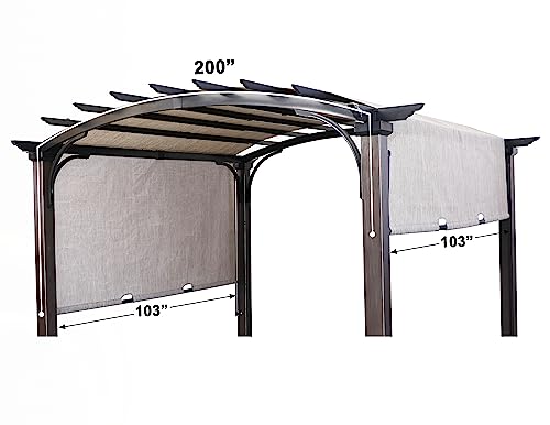 SCOCANOPY Replacement Sling Top for Lowe's Allen + roth 10 ft x 10 ft Freestanding Pergola Sold at Lowe's, L-PG152PST-B (Size: 200" (L) x 103" (W)),Light Grey