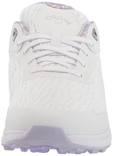 Callaway Women's Coronado v2 SL Golf Shoe, White/Pink, 8