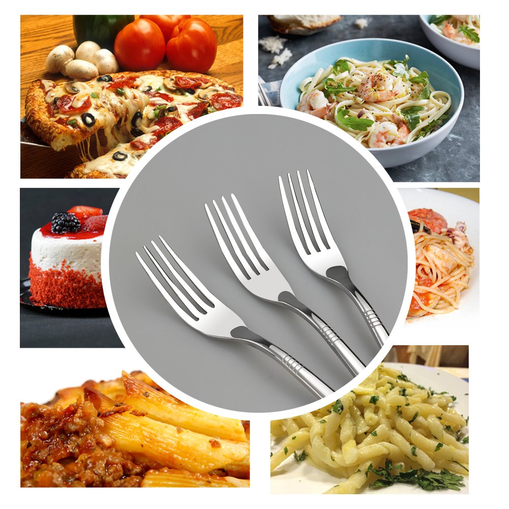 Bagele 12 Pieces Stainless Steel Dinner Forks, Silverware Forks Set