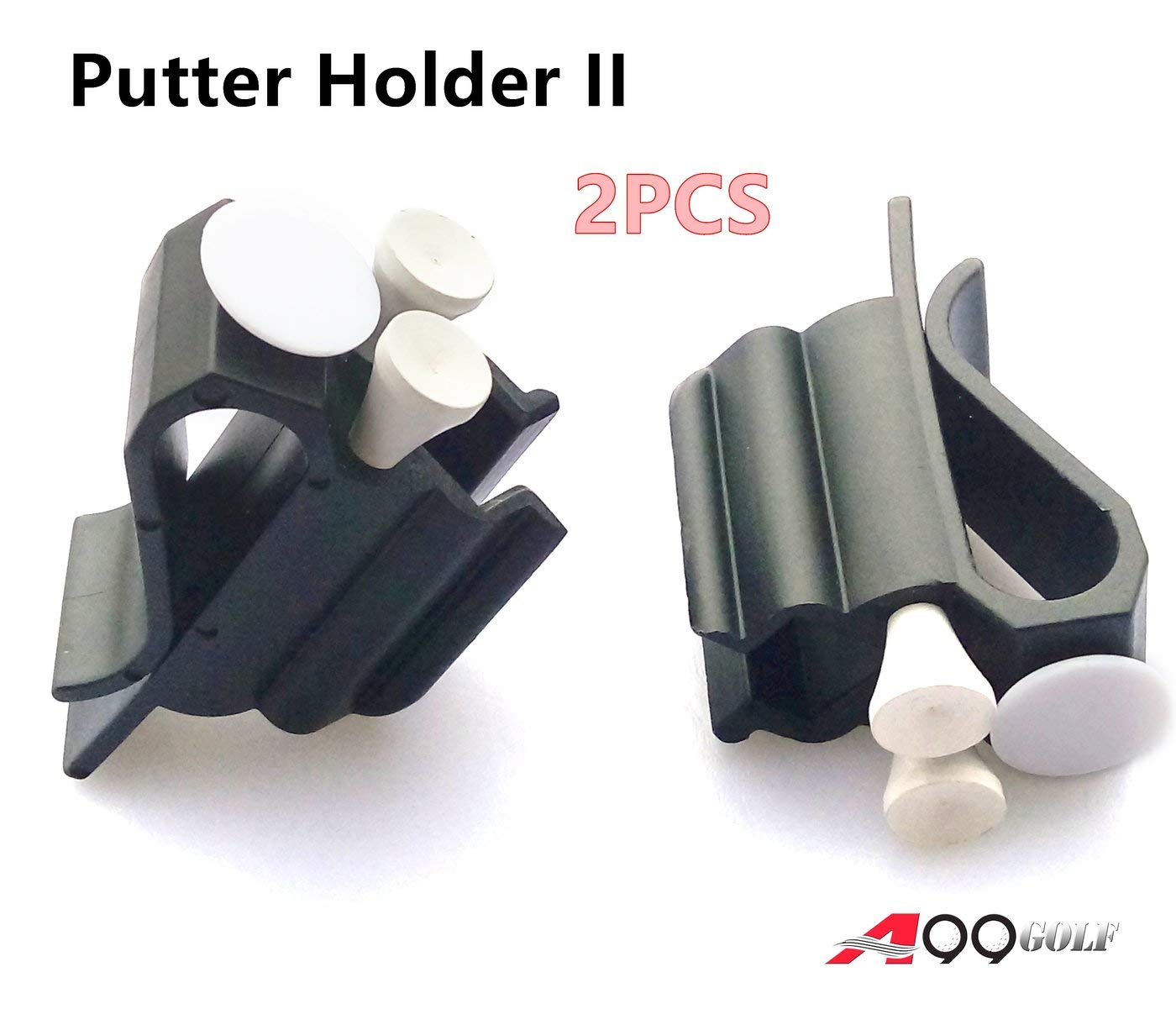 A99 2pcs Golf Bag Clip On Putter Clamp Holder Putting Organizer Club Ball Marker