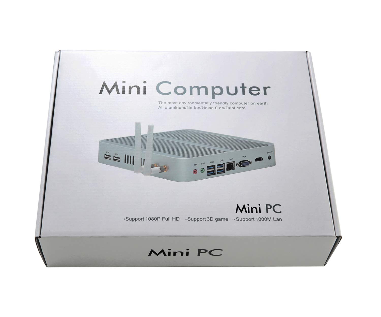 KINGDEL Fanless Mini PC, i5 CPU Mini Desktop Computer, 8GB RAM+256GB SSD, Gigabit Ethernet, 4xUSB 3.0, HD Port