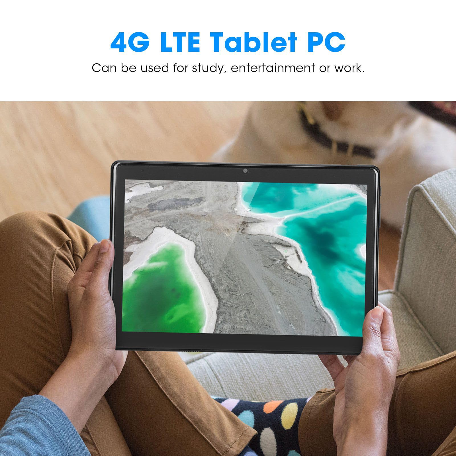 Acogedor 10.1 Tablet PC 4G LTE Tablet with 1280x800 Resolution 10.1 Inch IPS LCD Screen, Octa?Core CPU 2G RAM 32GB ROM Dual SIM Dual Standby Portable Tablet for Study Play Work, Black