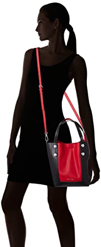 Calvin Klein Quinn North/South Mini Tote Crossbody, Poppy/Black