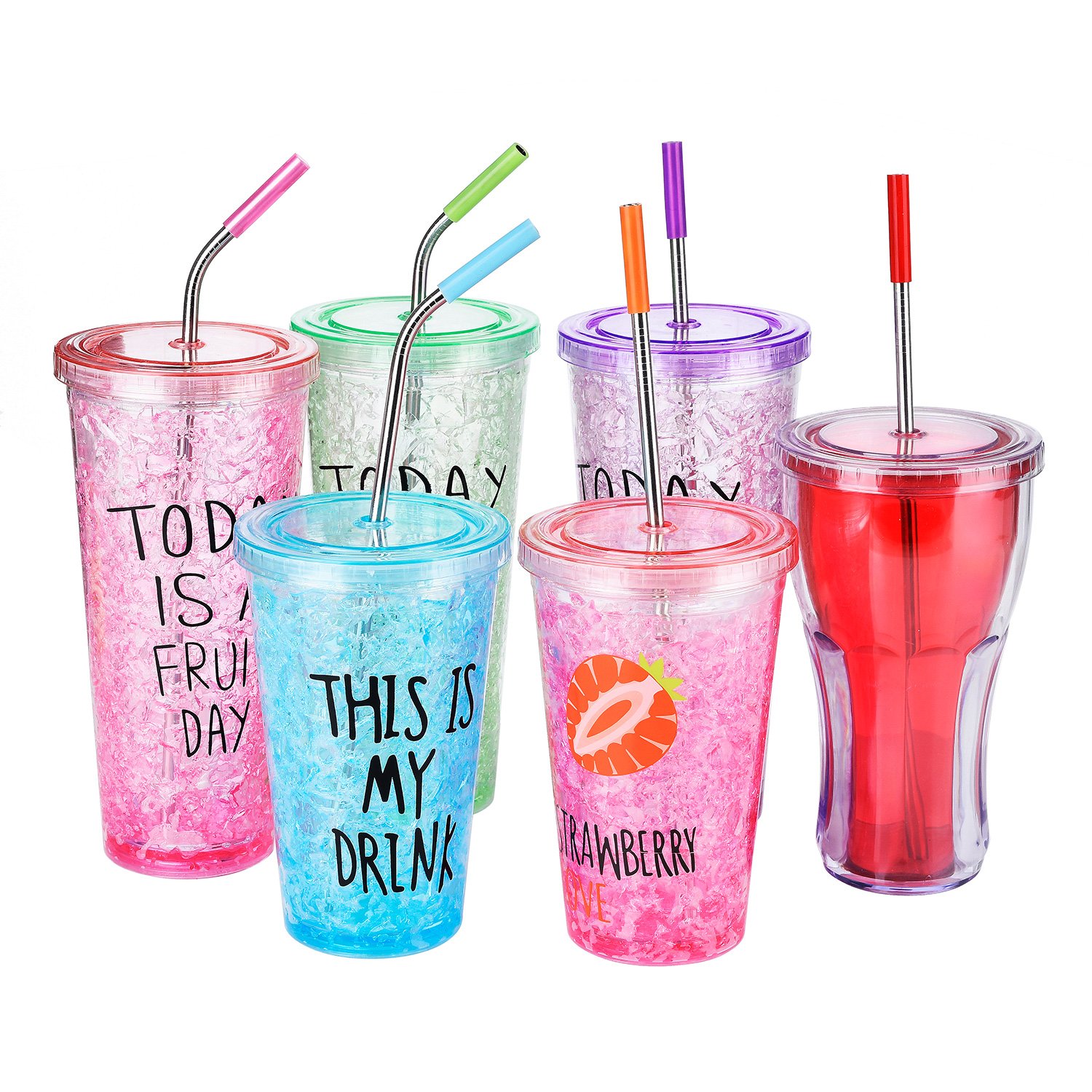 ALINK 8-Pack Stainless Steel Straws, 10.5” Long Reusable Replacement Metal Straws for 20 30 OZ Yeti Tumbler, RTIC, Tervis, Mason Jar, With 8 Silicone Tips, 2 Cleaning Brush and 1 Carrying Case
