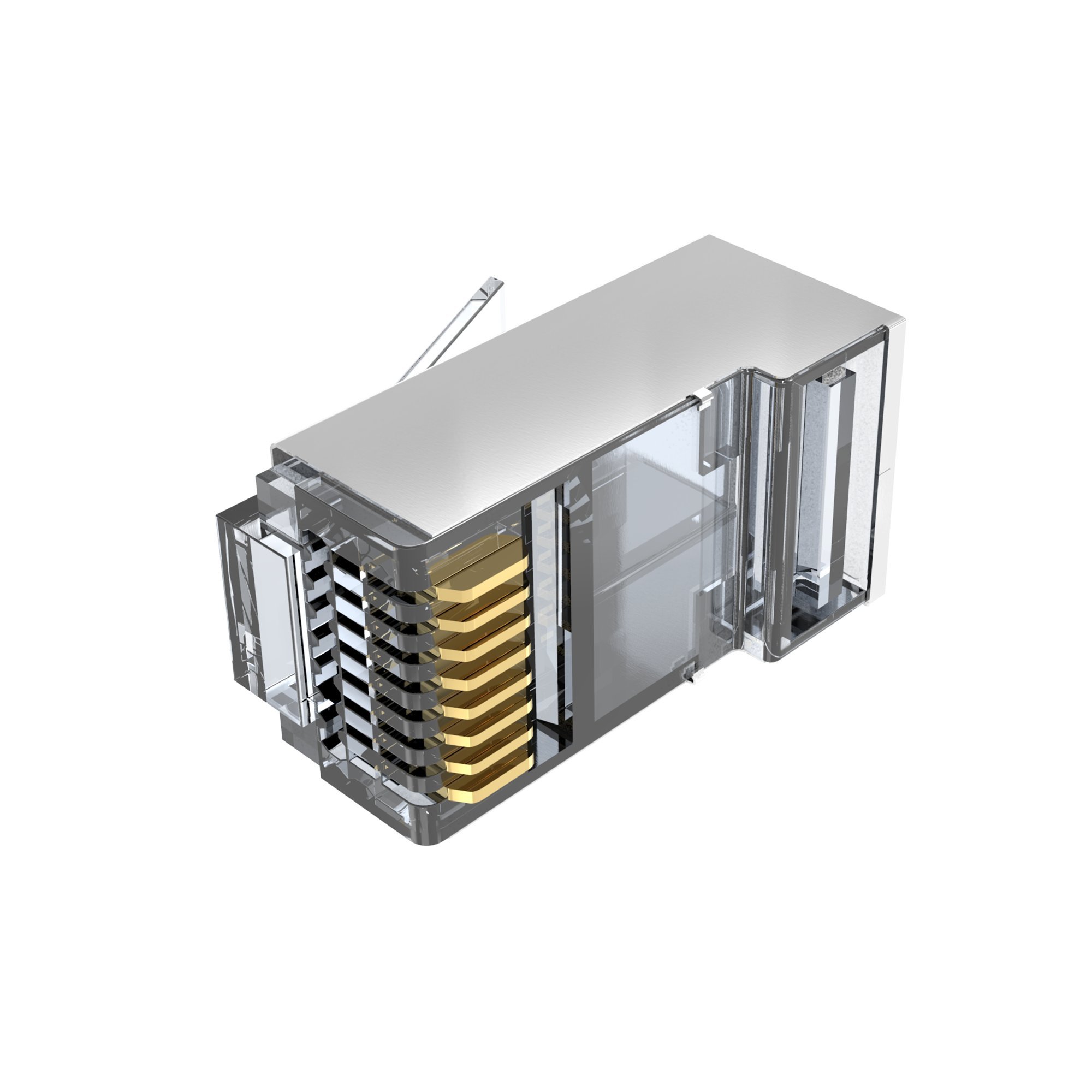 Sabra Technologies Shielded rj45 cat6 cat 6a connectors Gold Plated Cat6 Pass Through Connectors 23awg Cat6 Shielded Cat6/Cat6a Modular Plugs Ethernet Ends (60 PCS)