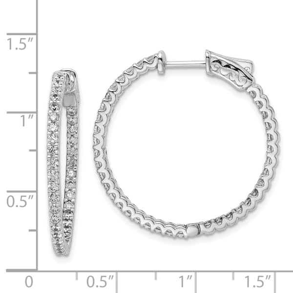925 Sterling Silver 3.75mm Cubic Zirconia CZ Round Hinged Hoop Earrings
