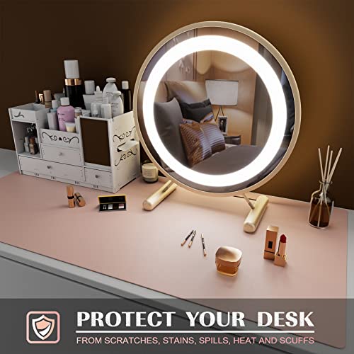 K KNODEL Desk Mat Waterproof for Desktop, Leather Desk Pad for Keyboard, Mouse Pad Protector for Office and Home (Pink, 31.5" x 15.7")