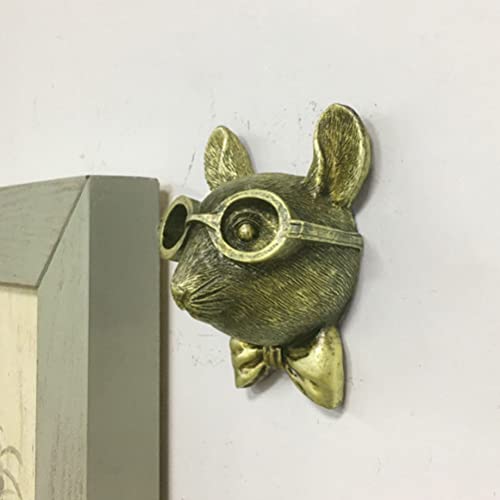 Fdit Head Wall Decor, Wall Art Decor Deer Head Wall Hanging, Home Decor Waterproof Bronzed Resin Animal Hanging Sculpture Sunscreen Animal Head Wall Hanging Ornaments (Rabbit)