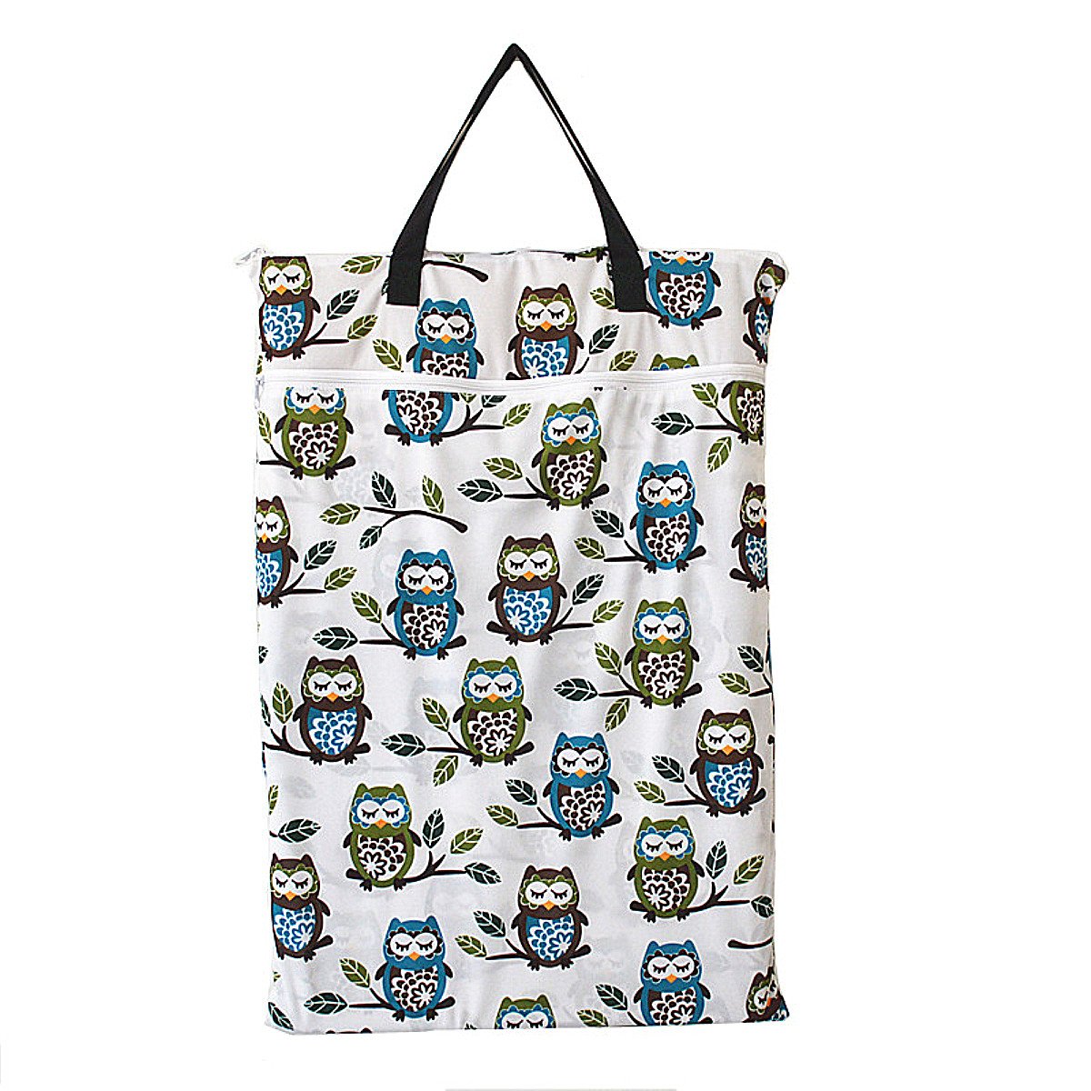Hibaby Large Hanging Wet/dry Cloth Diaper Pail Bag for Reusable Diapers or Laundry (Owl&tree)