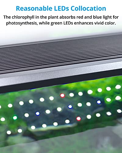 NICREW ClassicLED Plus LED Aquarium Light with Timer, 15 Watts, for 18 to 24 Inch Fish Tank Light, Daylight and Moonlight Cycle, Brightness Adjustable