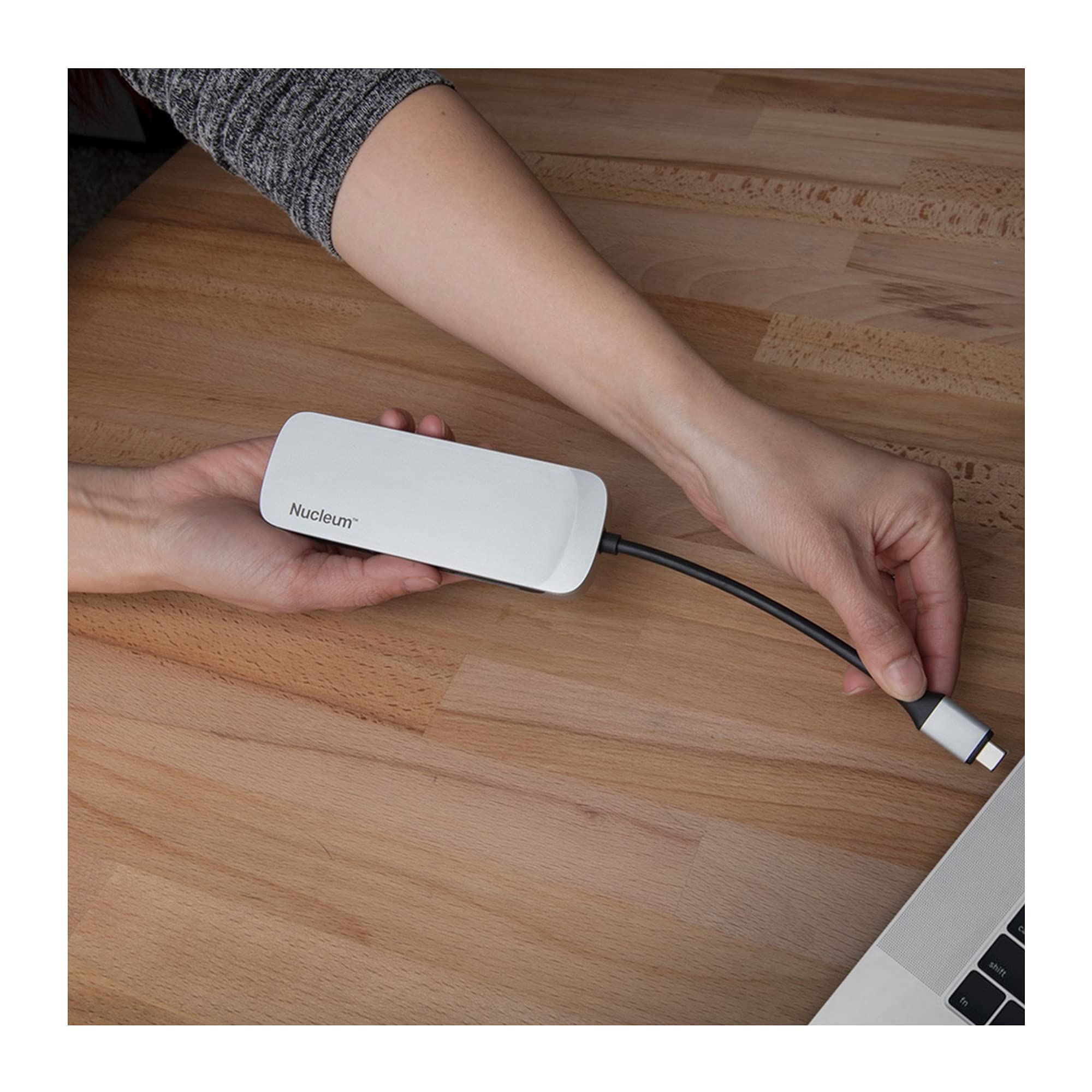 Kingston Nucleum USB C Hub, 7-In-1 Type-C-Adapter Hub Connect USB 3.0, 4K HDMI, SD and MicroSD-Card, USB Type-C Charging for MacBook, Chromebook, and Other USB Type-C devices