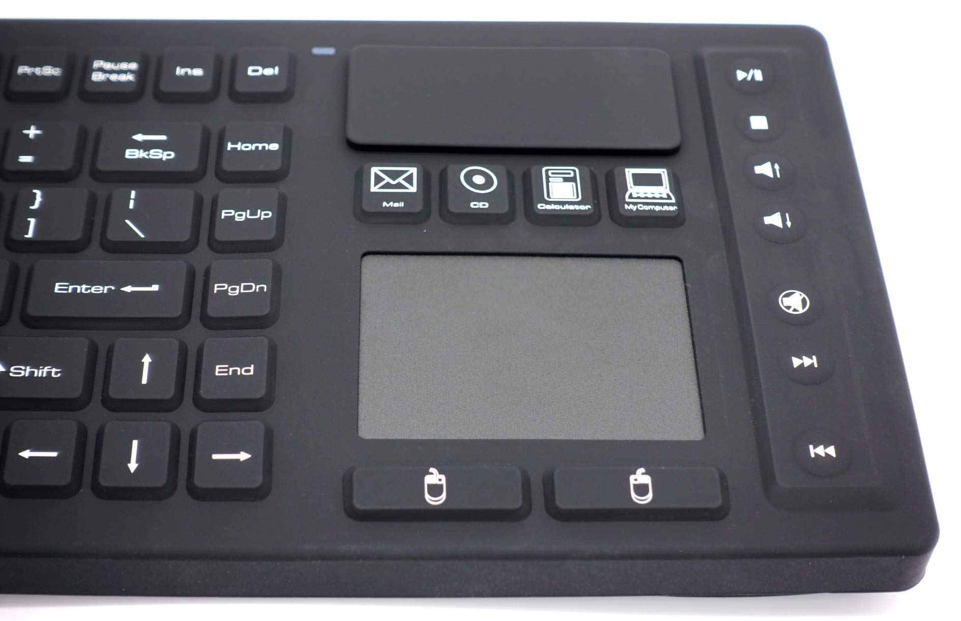 DSI RF Wireless Keyboard with Touchpad IP67 Waterproof Silicone Black TBK104