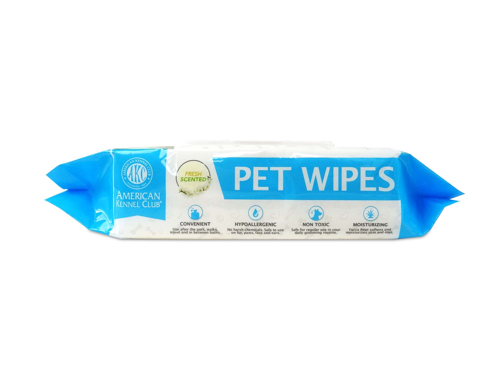 American Kennel Club AKC Dog Wipes for Cleansing & Deodorizing Great for Face, Ears, Paws, Body, & Butt - Fresh Scented - 100pk